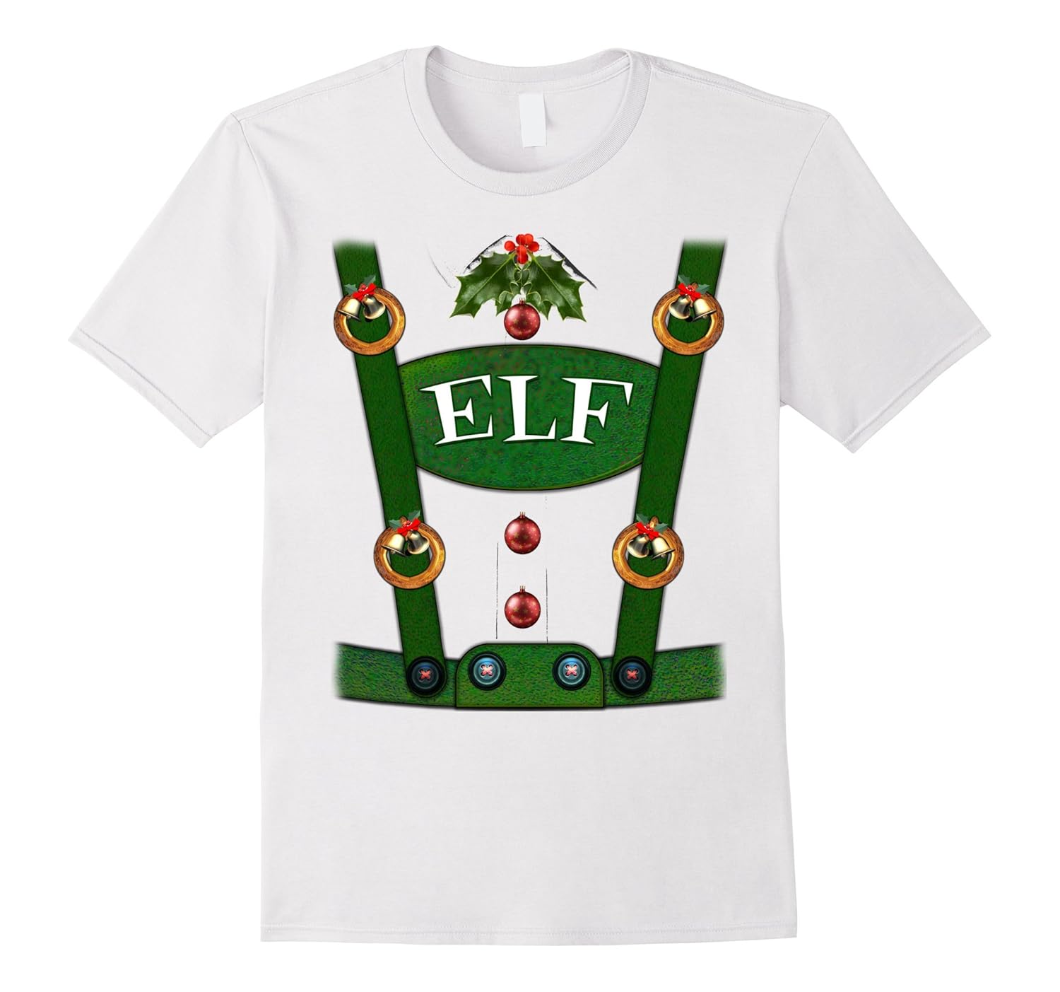 Santas Helper Christmas Elf Costume Funny T-Shirt-CL – Colamaga