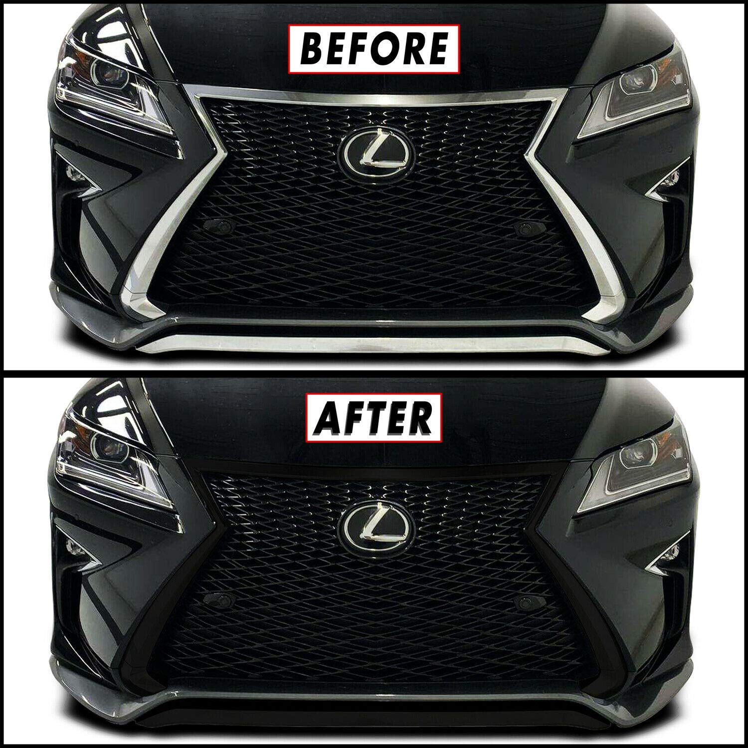 Buy SlickMod Chrome Delete Blackout Vinyl Overlay for 2016-2019 Lexus ...