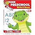 Amazon.com: School Zone Preschool Write & Reuse Spiral Workbook: 52 ...
