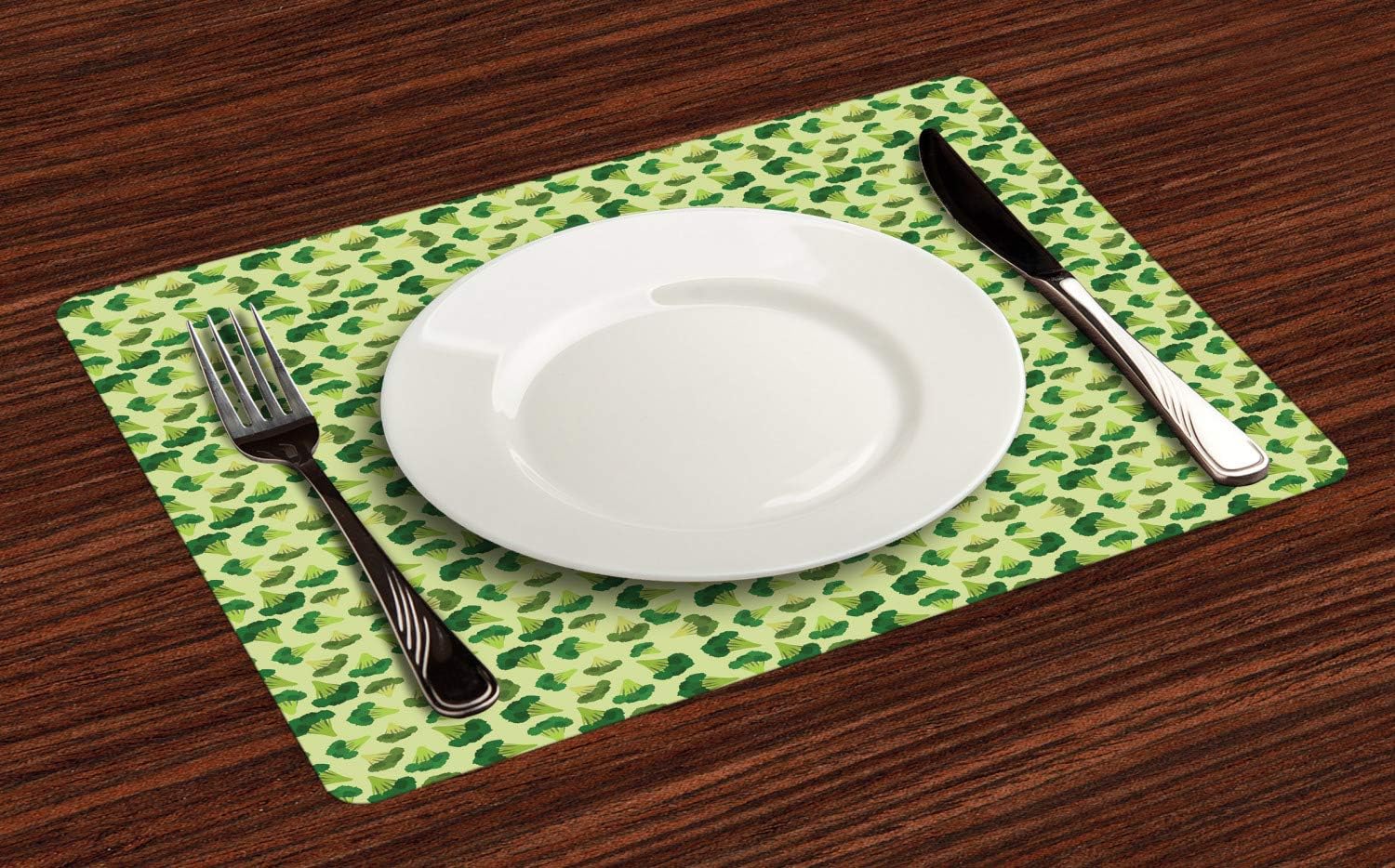 Amazon.com: Ambesonne Vegetable Place Mats Set of 4, Repeating Healthy ...