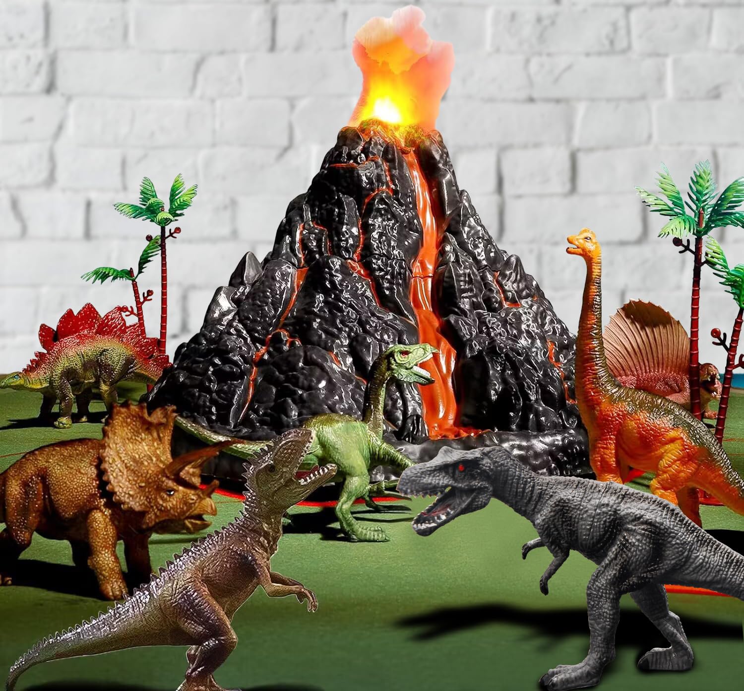 TOYSXYIN Volcanic Eruption Dinosaur Dinosaur Toys with Simulation ...