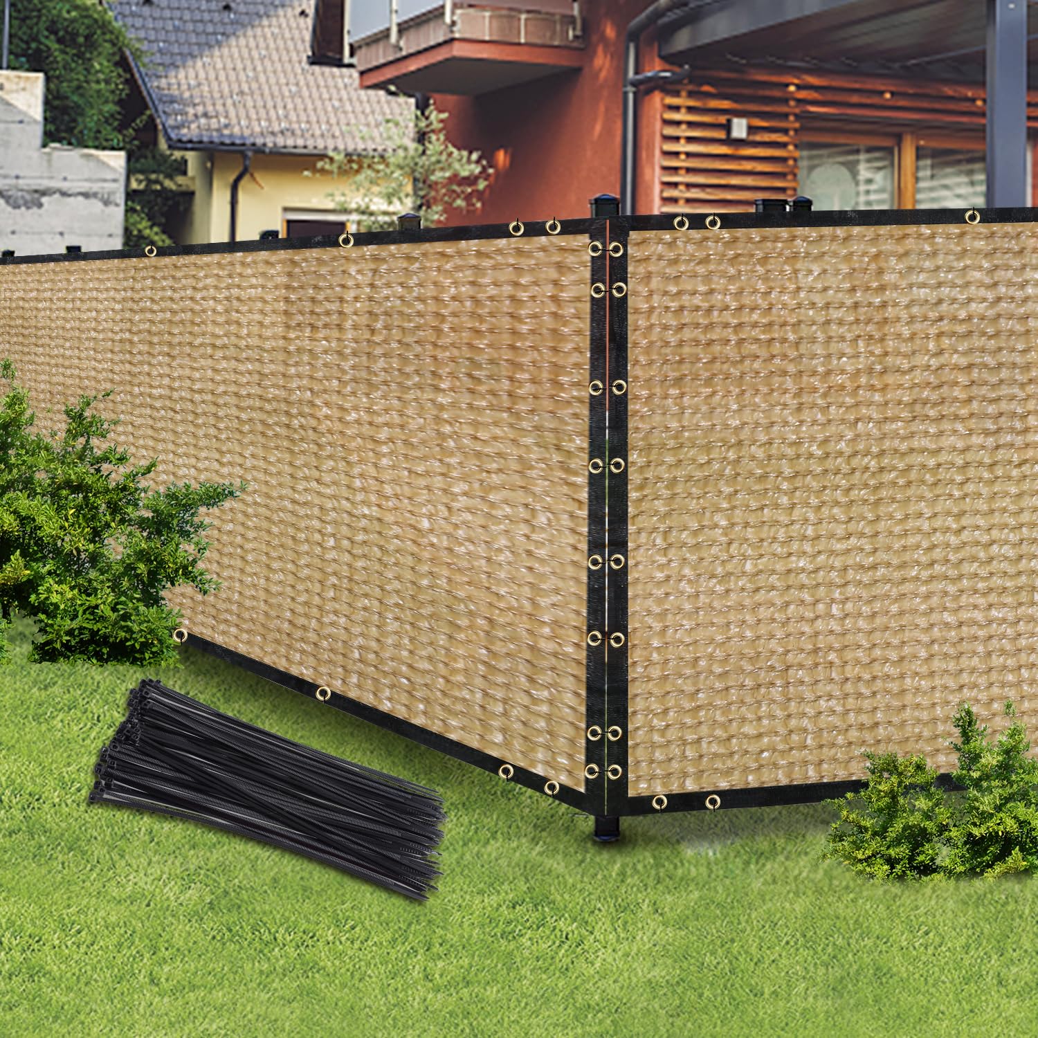 Sand 6FT X 50FT Outdoor Privacy Screen Fence & Mesh Shade Net Cover ...