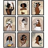 Amazon.com: EXCOOL CLUB Black Girl Wall Art - 12x16 Boho Black Women Wall Art Decor, Black Woman ...