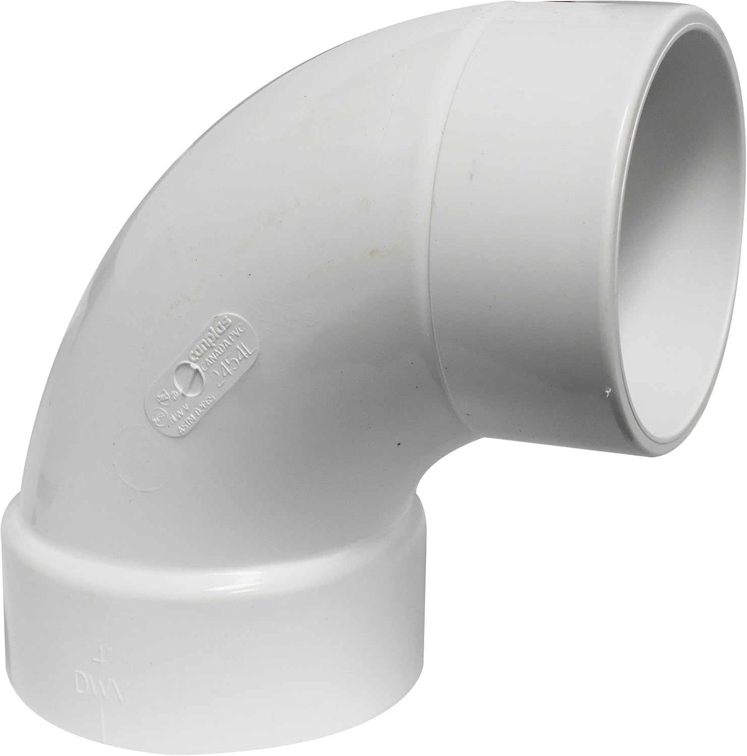 Canplas 192454L PVC DWV 90-Degree Bend Street, 4 1/4-Inch, White - Pipe ...