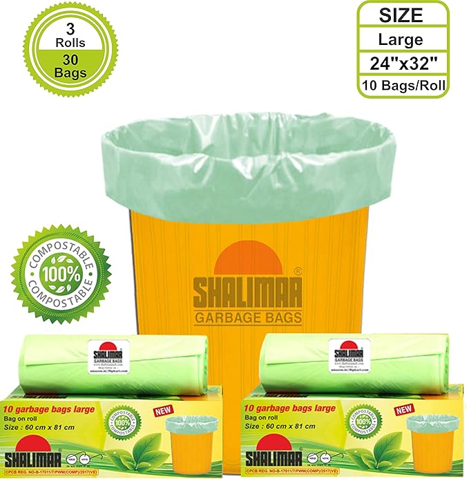 Shalimar Compostable/Biodegradable Garbage Bags (Large) Size 60 cm x 81 ...