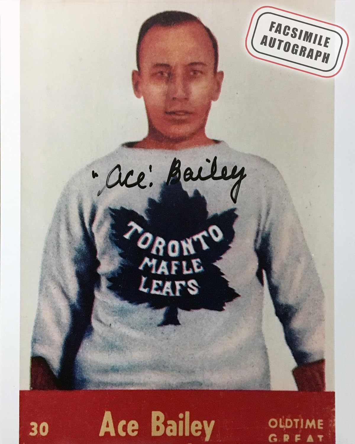 Facsimile Autographed Ace Bailey Hard Back - Toronto Maple Leafs ...