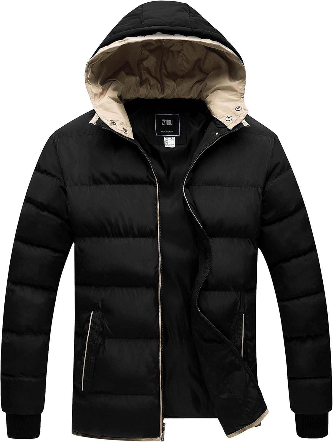 ZSHOW Men's Winter Thicken Jacket Warm Double Hooded Quilted Cotton ...