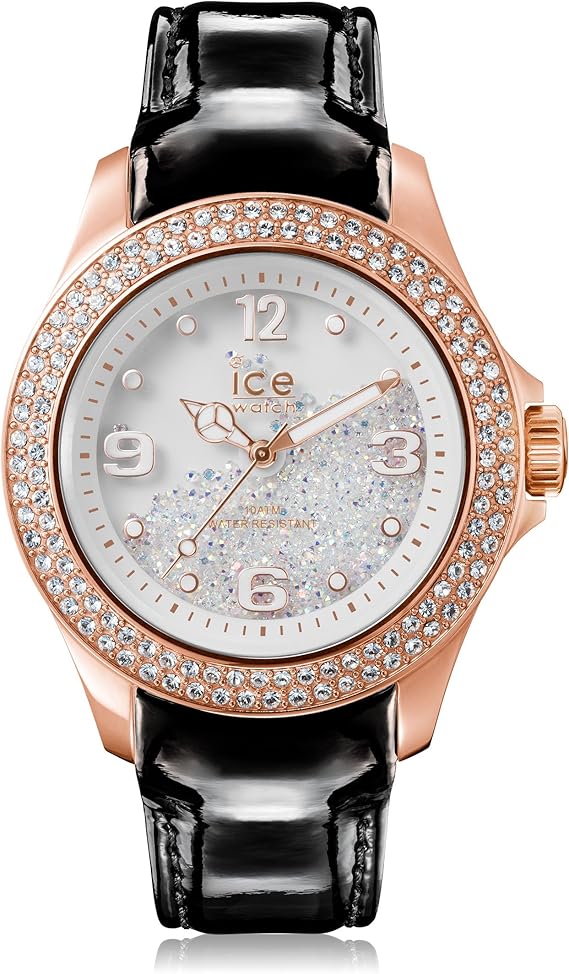 Ice-Watch - ICE crystal Rose-Gold Black - Women's wristwatch with ...