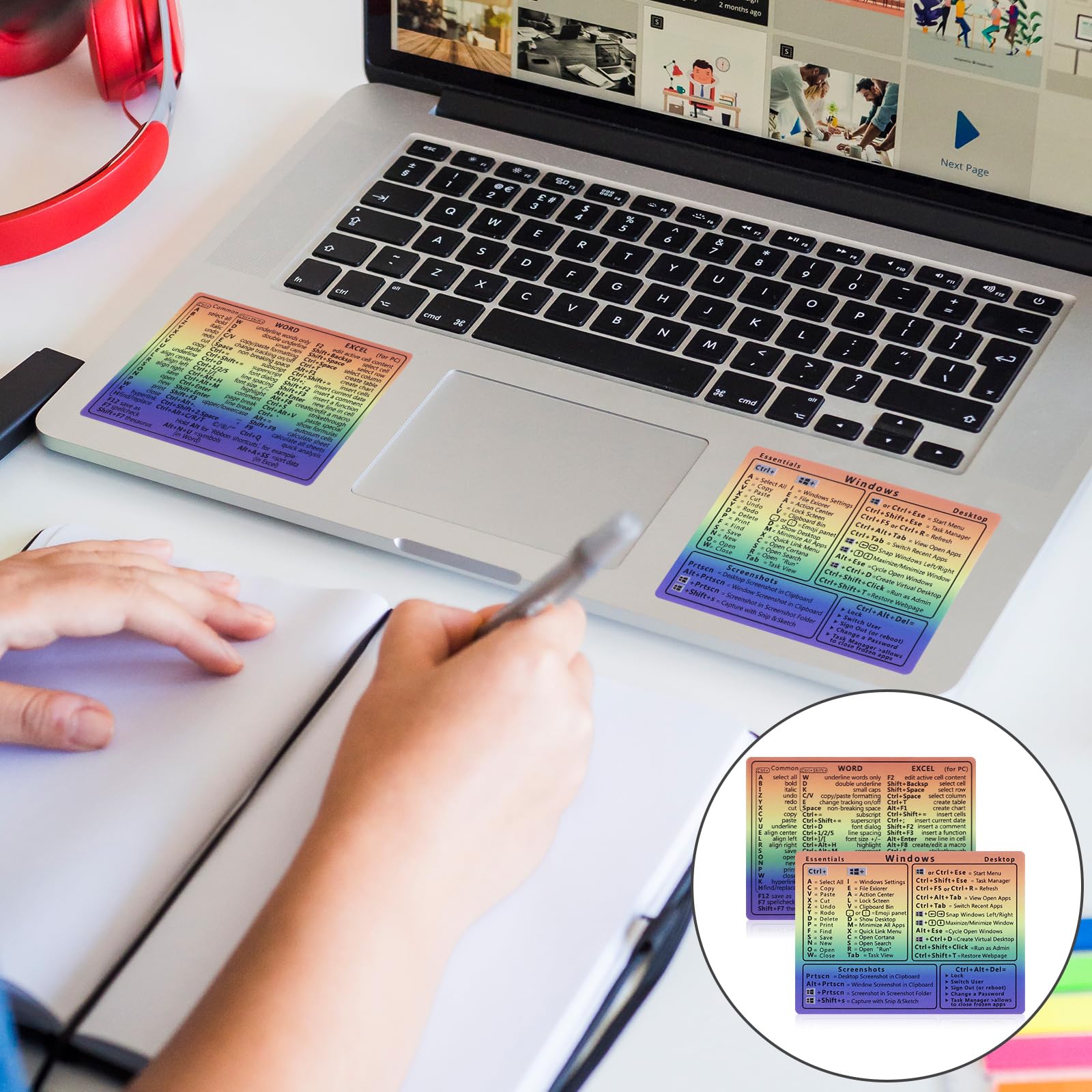 Mua GEEHUA 2 Pcs Laptop Shortcuts Stickers, Word/Excel Quick Reference ...