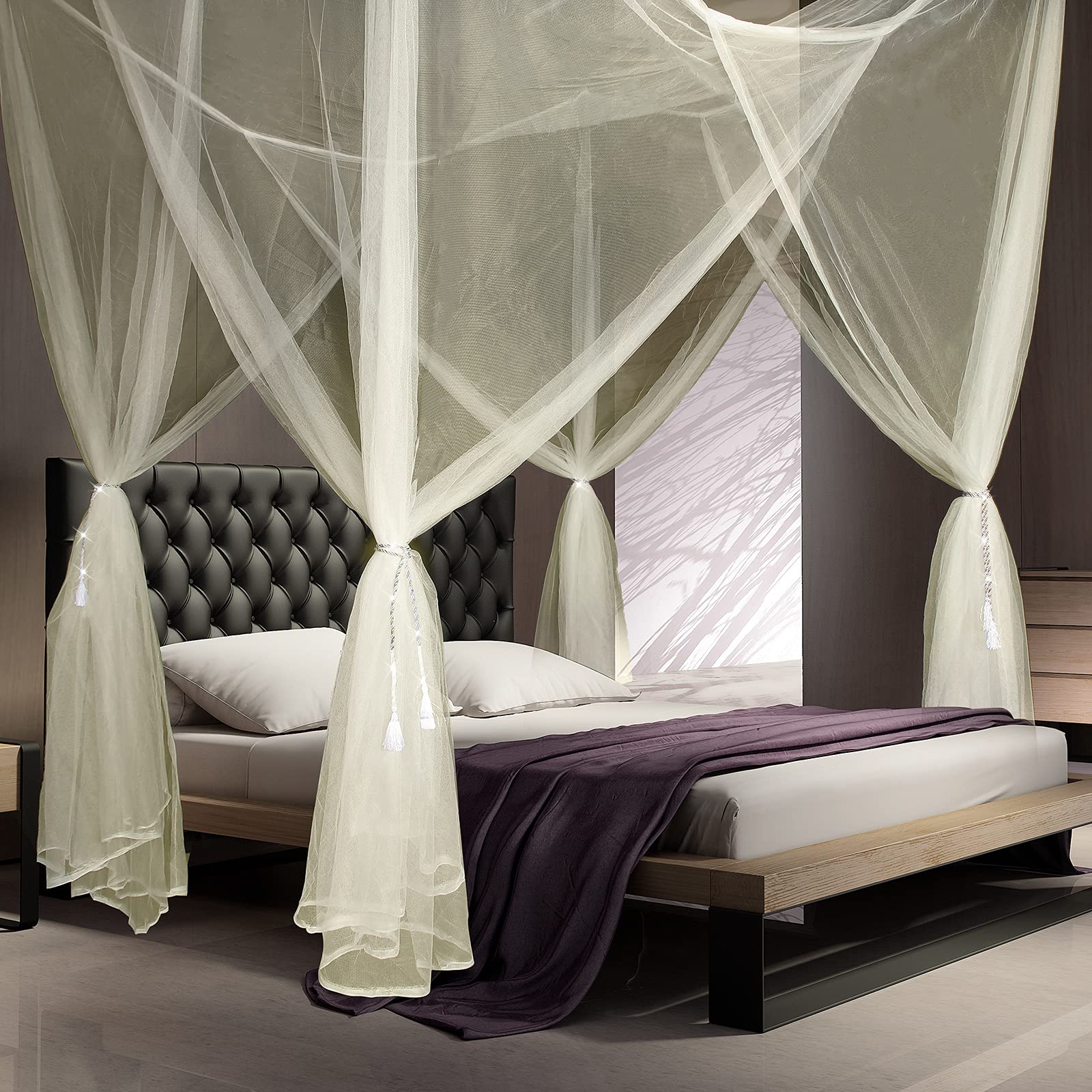 4 Corner Post Mosquito Net Canopy Bed Curtains Large Mosquito Netting ...