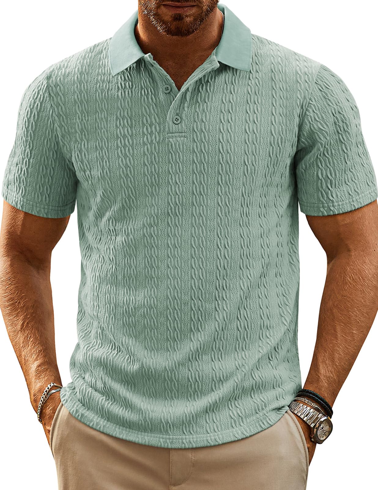 PJ PAUL JONES Mens Polo Shirt Stretchy Lightweight Polo Shirts Short ...