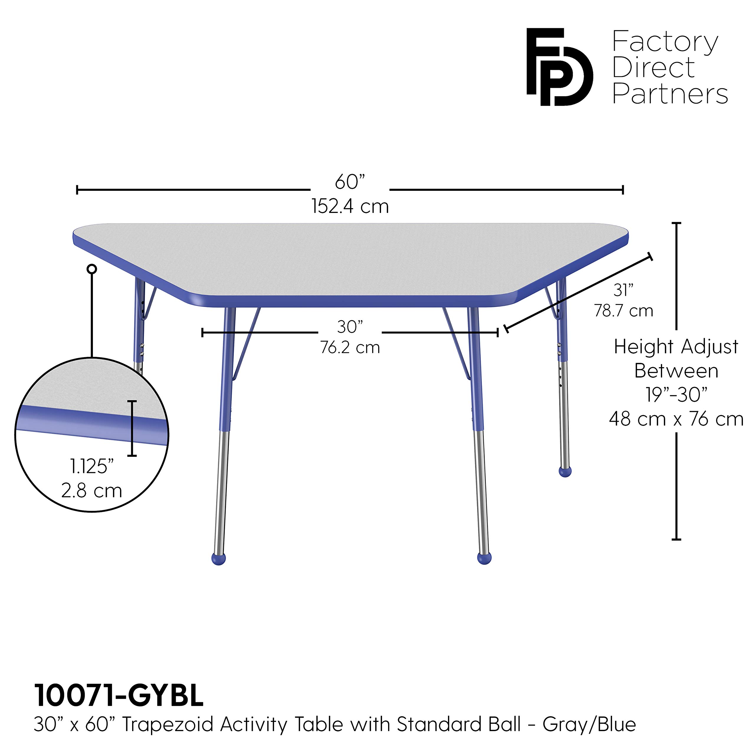 FDP Trapezoid Activity School And Office Table (30 X 60 Inch), Standard ...