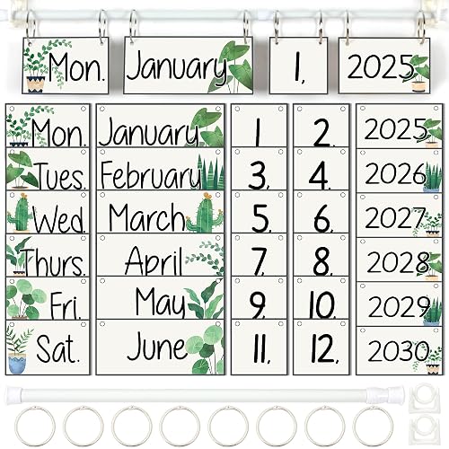 Naozinebi Boho Greenery Calendar Bulletin Board Set Boho Plant Flip ...