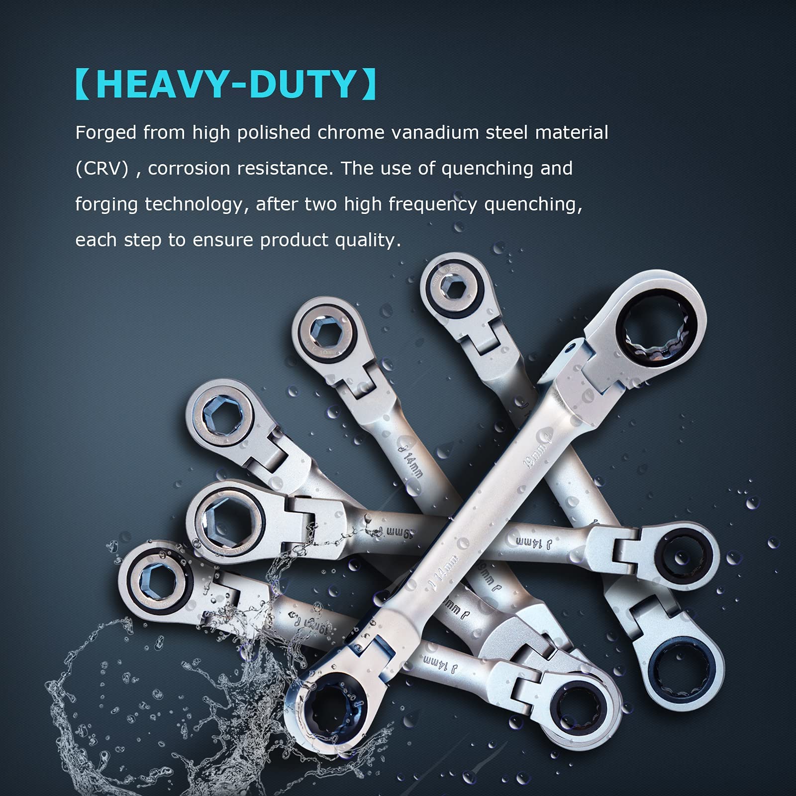 Mua LOSCHEN 180°Flex-Head Ratcheting Combination Wrench Set 7-in-1 ...