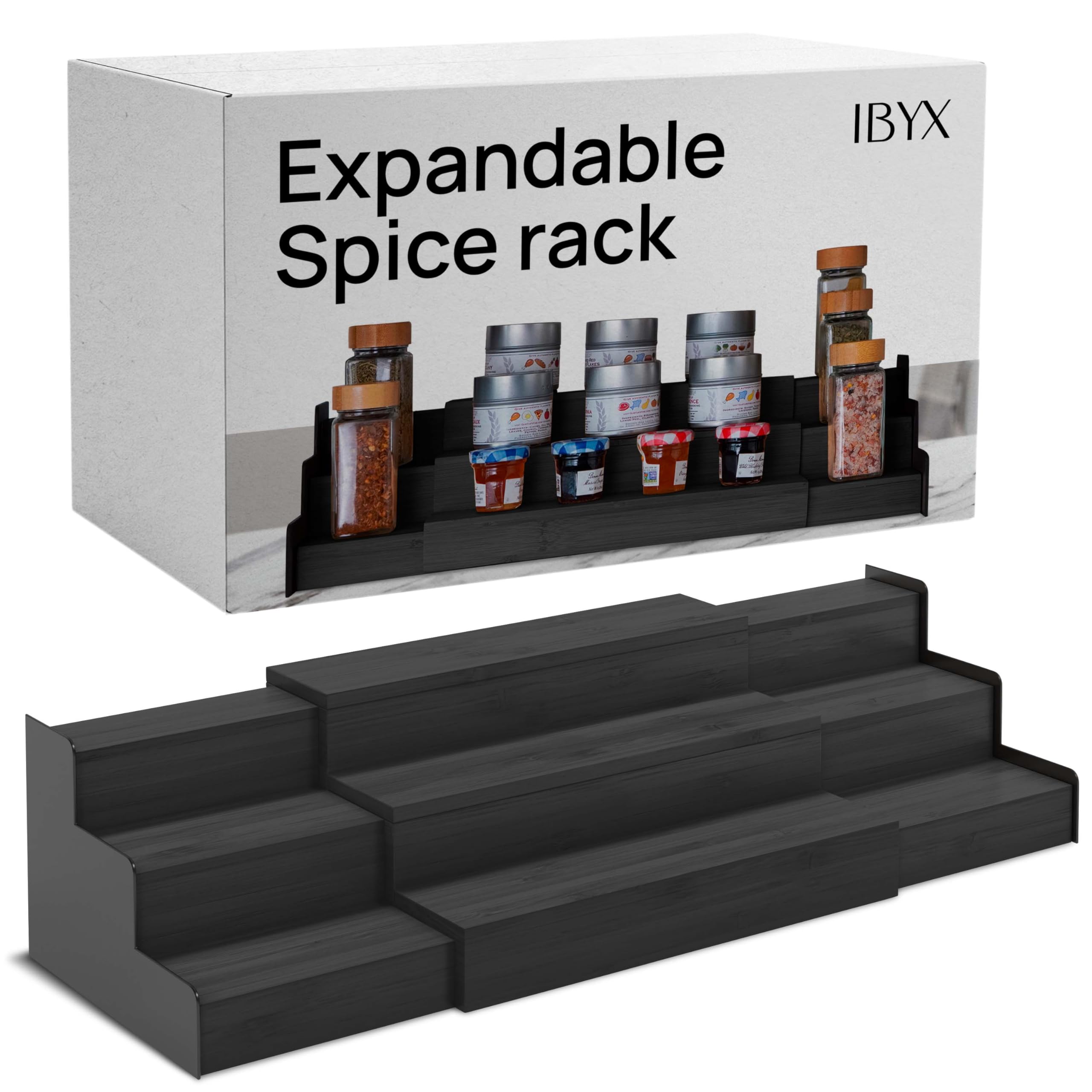 Ibyx Premium 3-Tier Spice Rack Organizer for Cabinet - Expandable ...