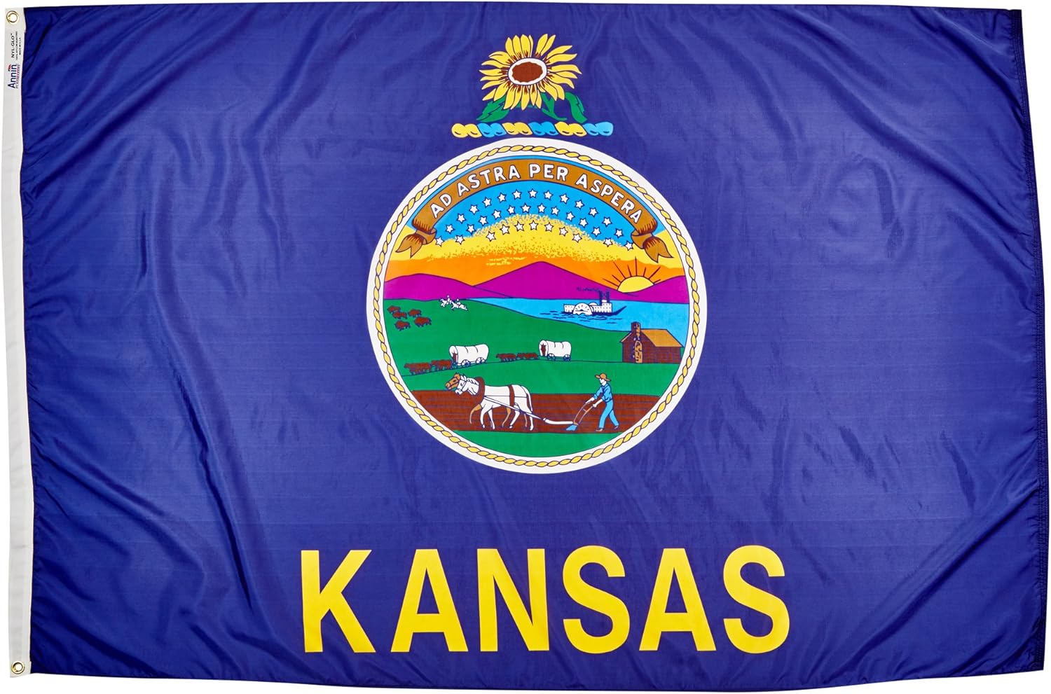 Amazon.com : Annin Flagmakers Model 141870 Kansas State Flag 4x6 ft ...