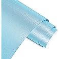 Amazon.com: AHIJOY Light Blue Shimmer Vinyl Permanant Adhesive 12" x5ft ...