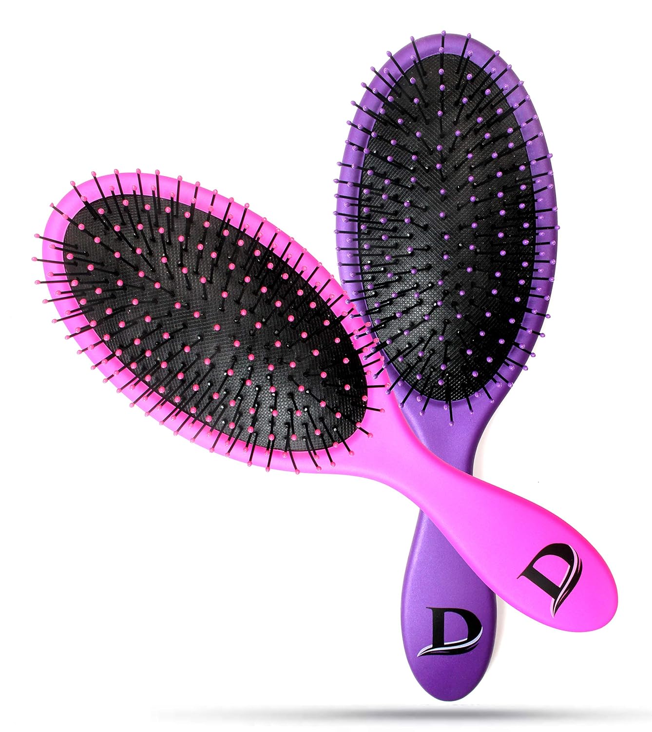 Amazon.com : Dtang Hair Brush 2 Pack Metallic Pink & Purple Best ...