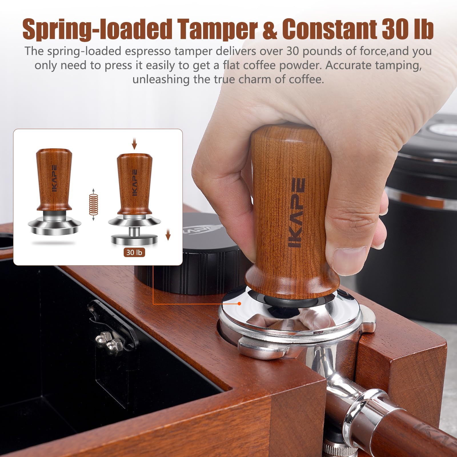 Mua 53.3mm Espresso Coffee Tamper, Spring-loaded Calibrated Tamper with ...