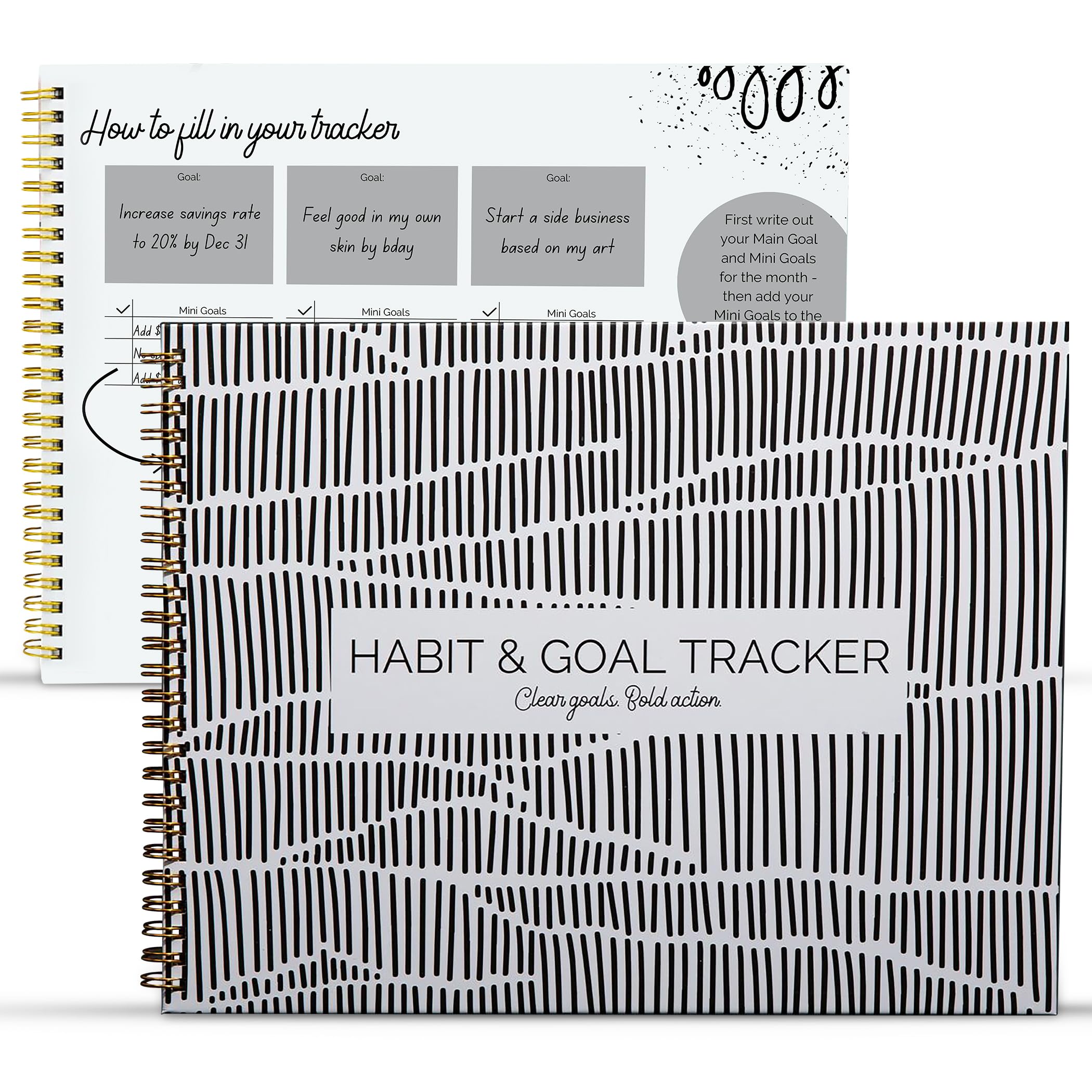 Habit Tracker & Goal Planner with Mood & Savings Trackers (8.75" x 11. ...