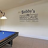Amazon.com: Custom Name Man Cave Wall Decal - Personalized Name Man ...