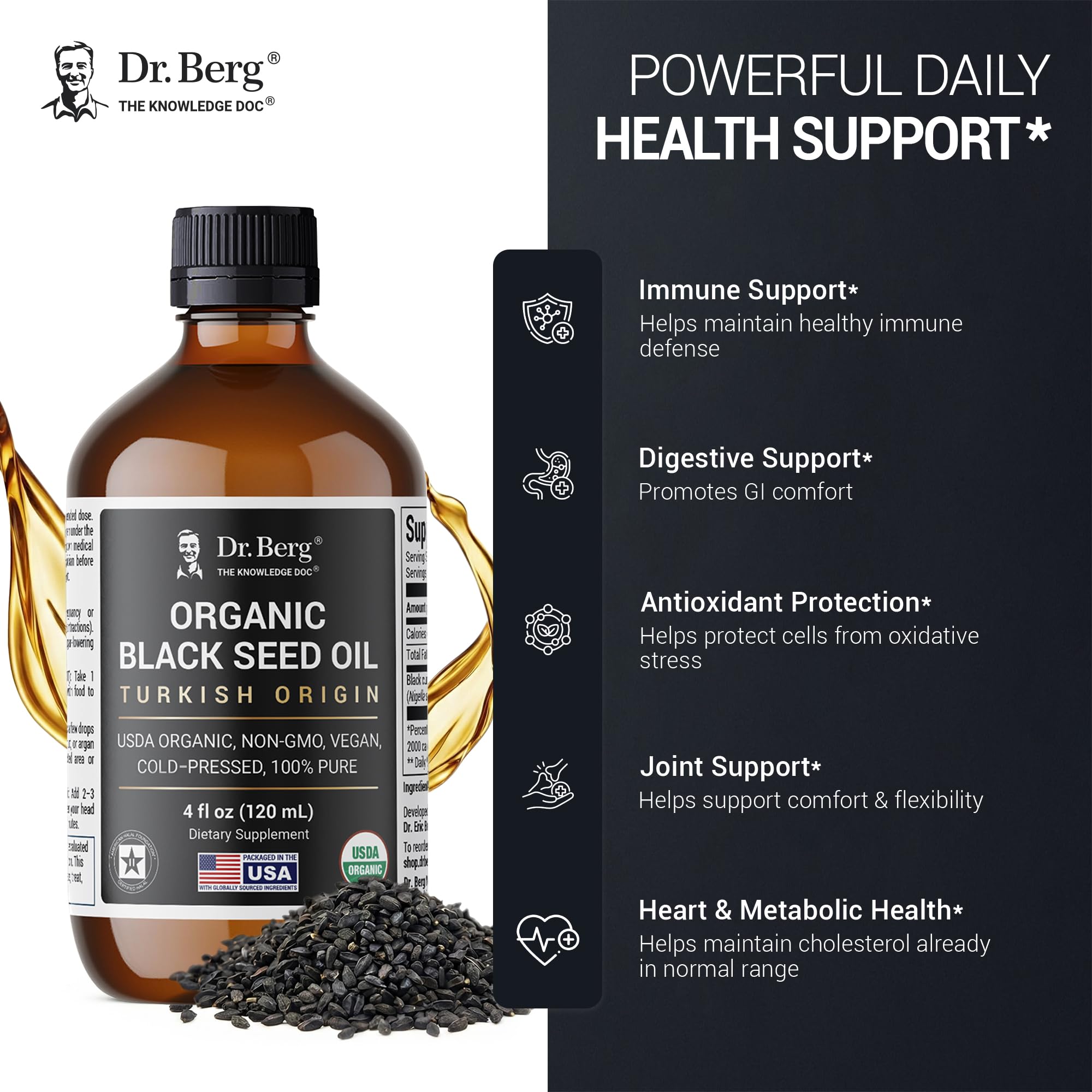 Mua Dr. Berg Black Seed Oil Organic Cold Pressed – Pure Nigella Sativa ...