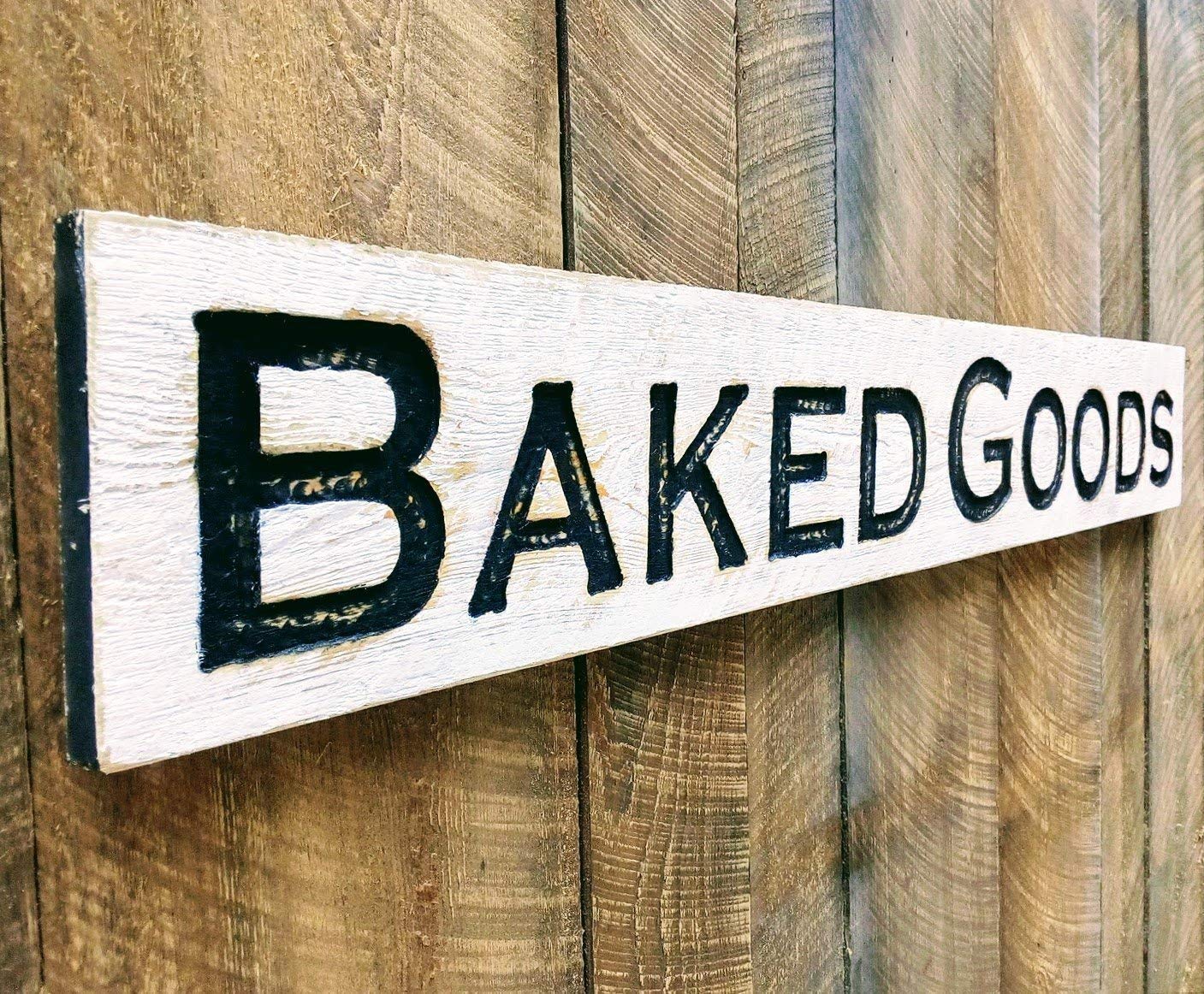 Amazon.com: Baked Goods carved sign 55"x8" bakery kitchen: Handmade