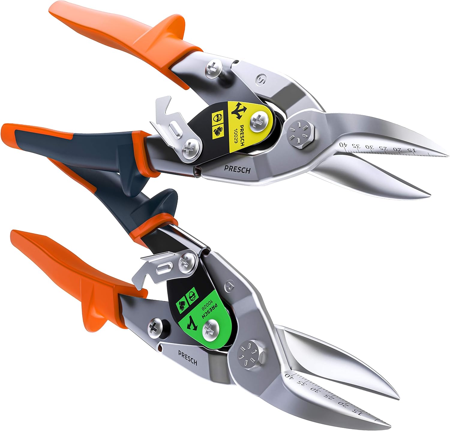 Presch Tin Snips Set Straight and Right Cut - Heavy Duty Aviation Snips ...