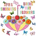 Amazon.com: Affdiaree 30 Pcs Spring Bulletin Board Decorations Flower ...