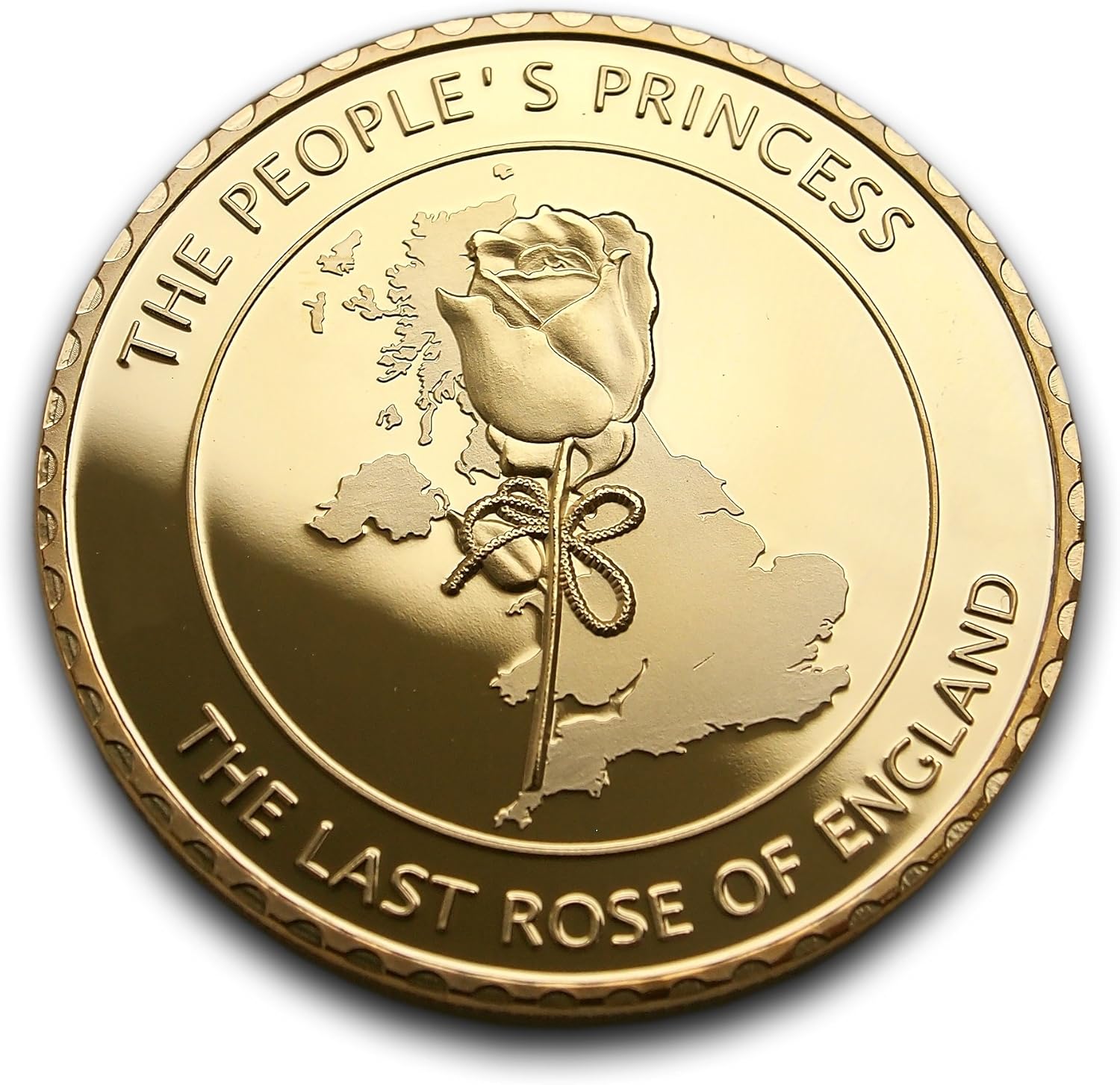 Gold Plated Lady Diana Princess of Wales Commemorative Anniversary Coin ...