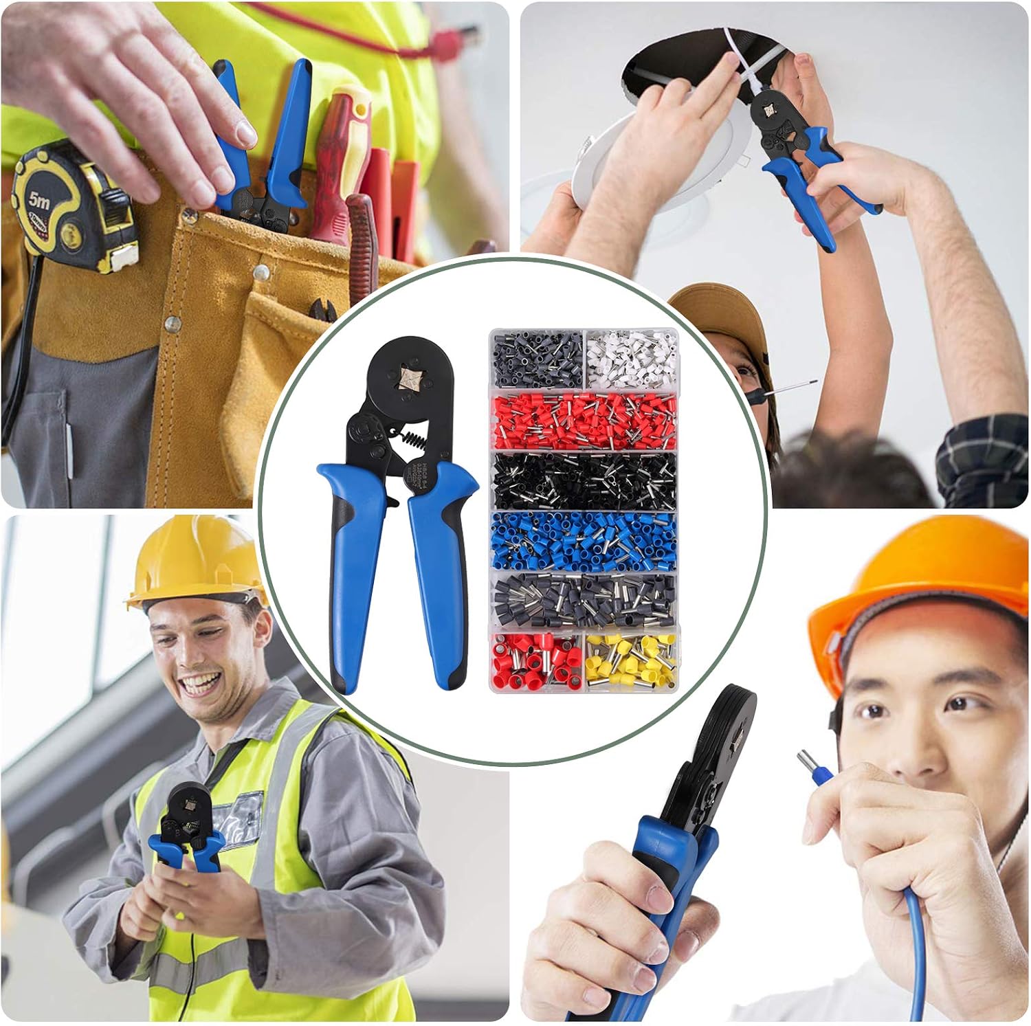 EYPINS Crimping Tool Set Terminal 0.25-10mm² Connection 175mm Ferrule ...