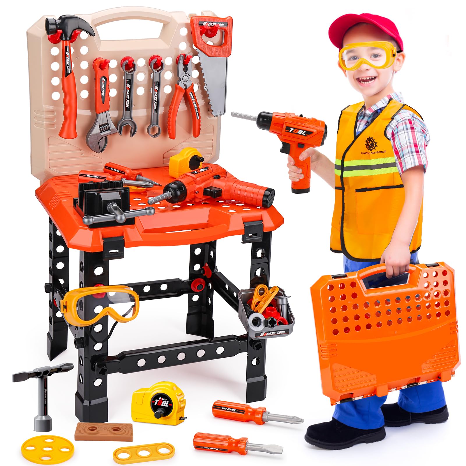 Toddler Tools Workbench Pretend Play Toys for Kids 3 4 5+Year Old with ...