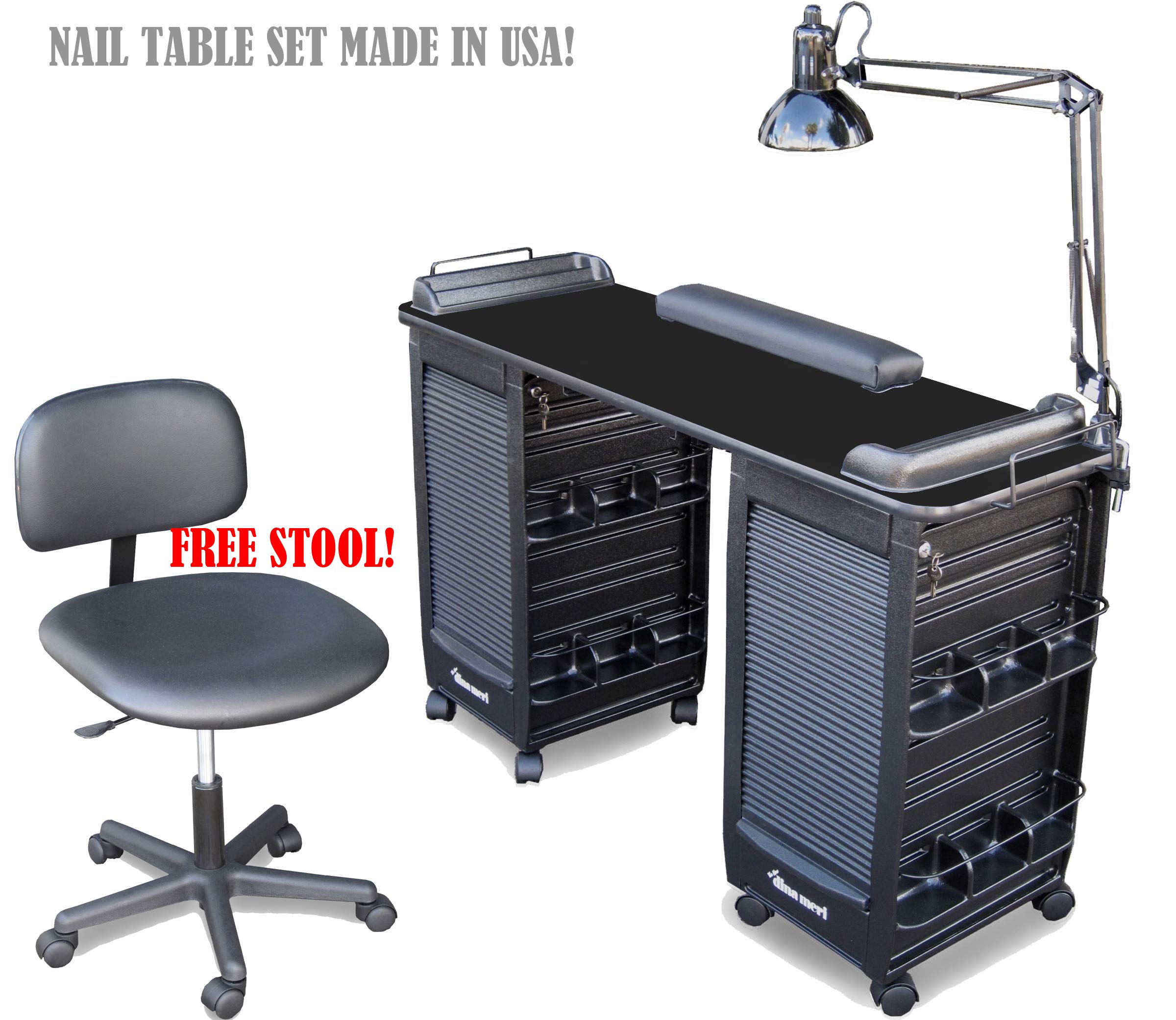Buy 350 BK Salon Spa Manicure Nail Table Station Set w/Double Lockable ...