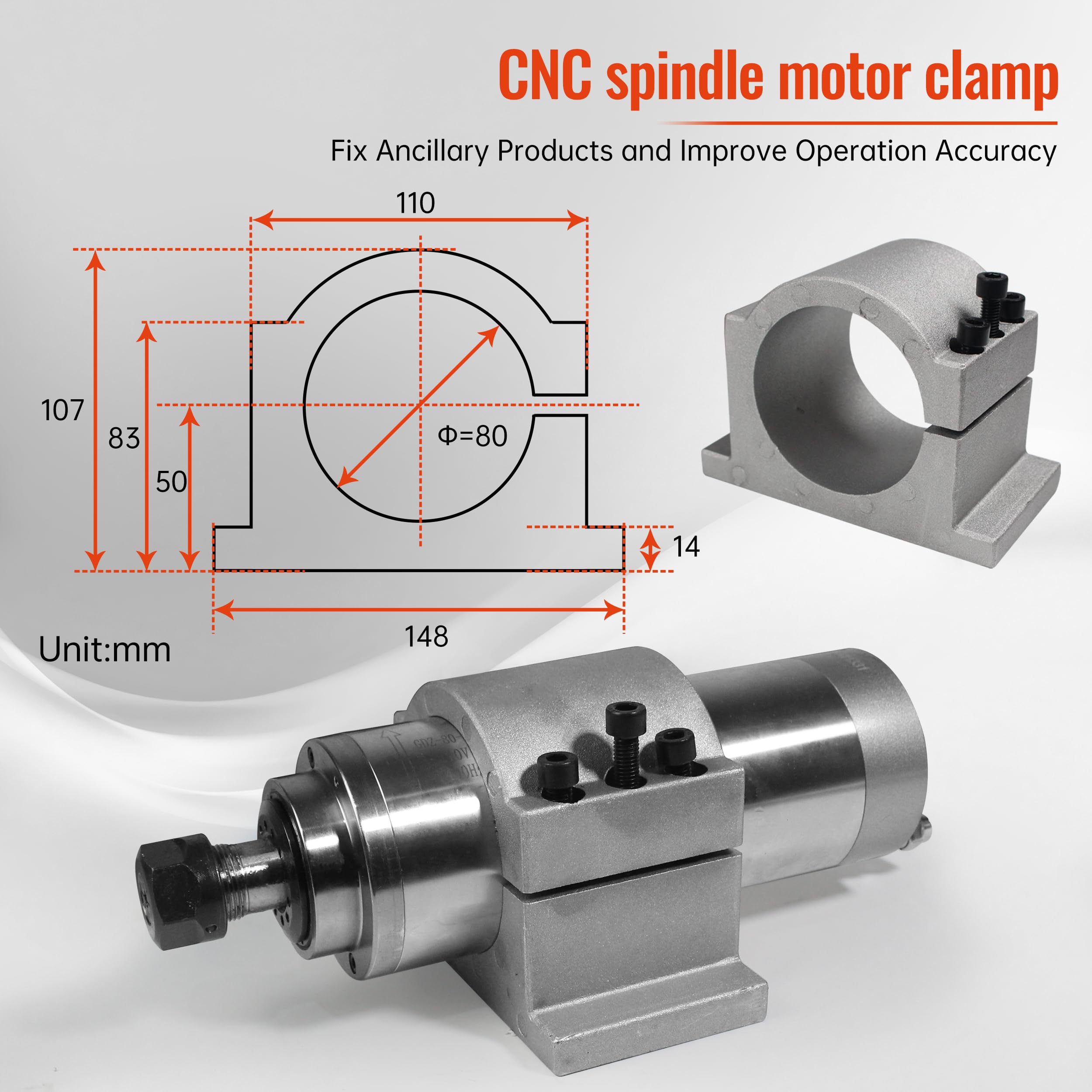 Mua RATTMMOTOR CNC Spindle Motor Kit 110V 2.2KW Water Cooled 80mm ...