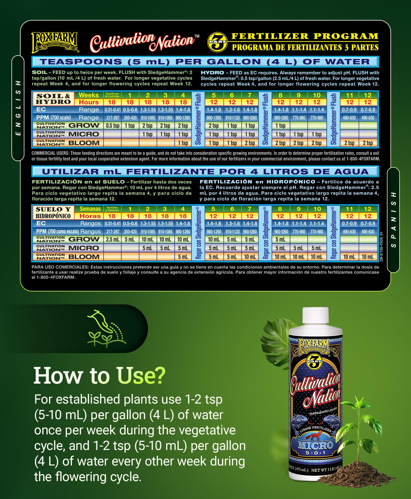 Mua FoxFarm Cultivation Nation Micro Liquid Fertilizer - Micronutrients ...