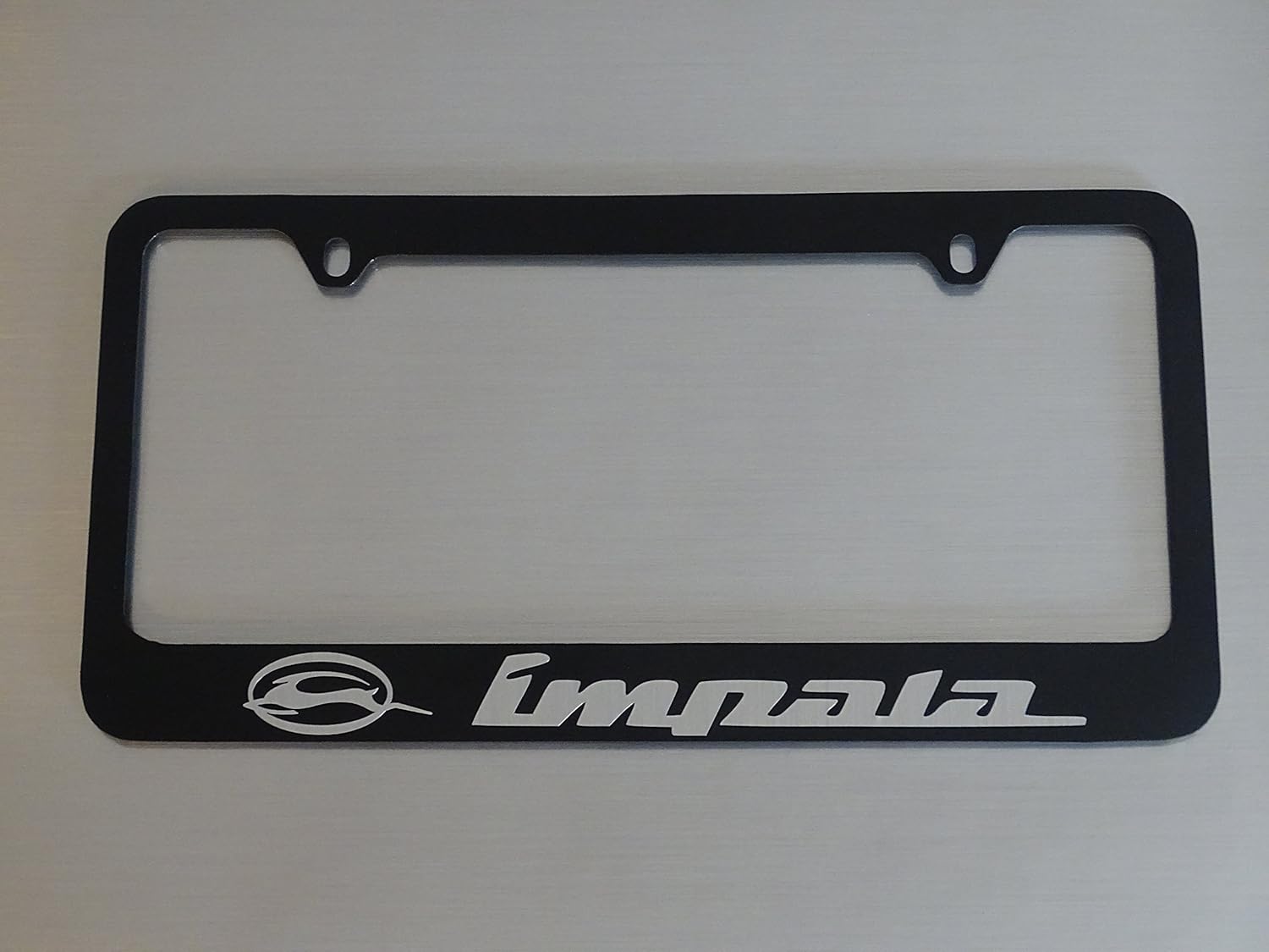 Amazon.com: AtoZCustoms Chevy Impala License Plate Frame, Glossy Black ...
