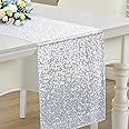 Amazon.com: RUDONG M 1 Pack Silver Sequin Table Runner 12 x 108 Inch ...