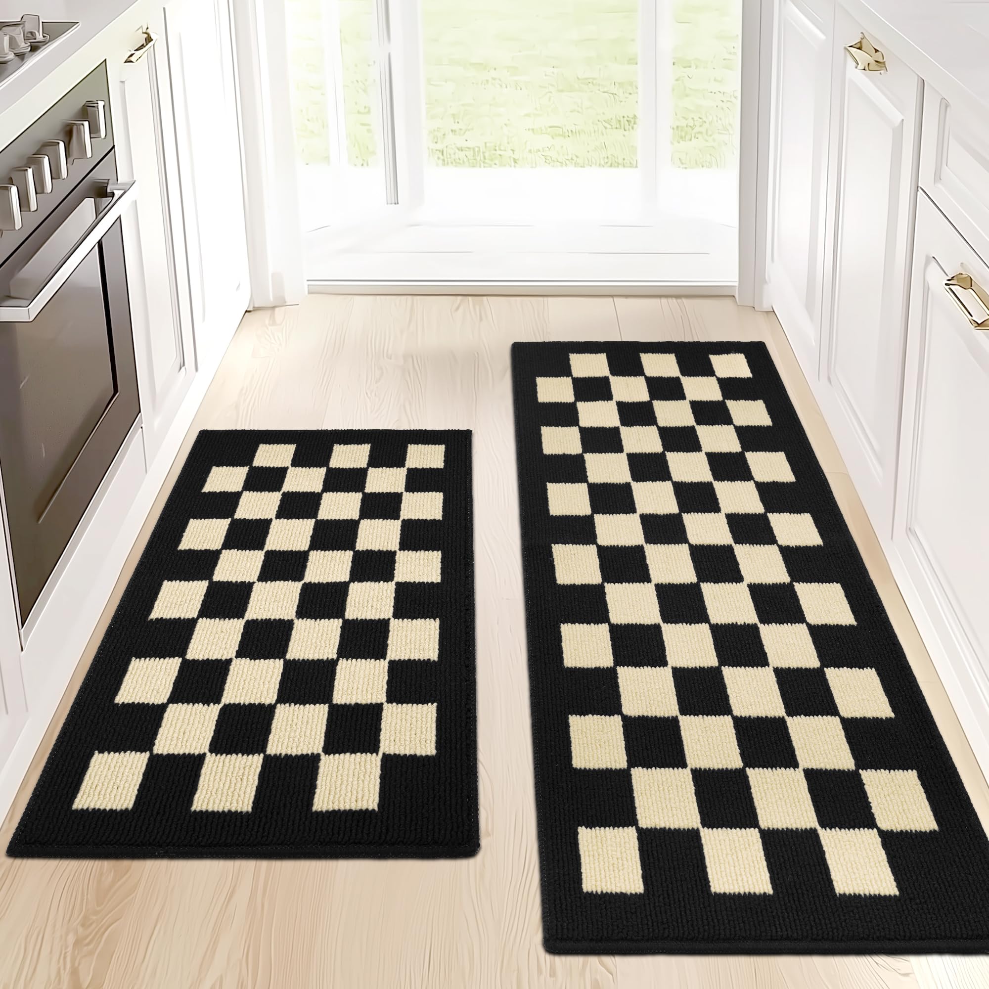 Tyrot 2 Piece Kitchen Rugs and Mats for Floor Non Slip Resist Dirt ...
