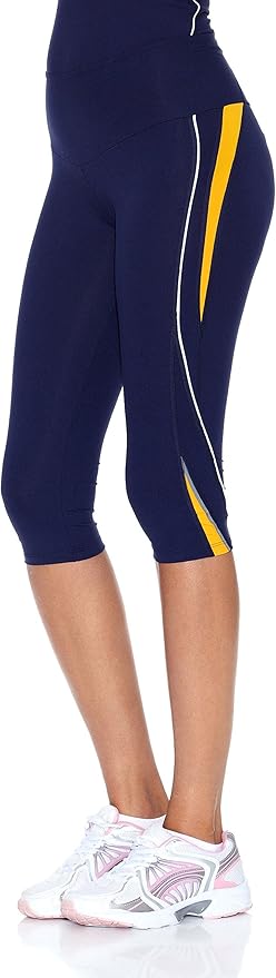Naffta Pantalón Sport Pirata Running Azul Marino/Mostaza L: Amazon.es ...