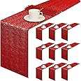 Amazon.com: Sugargirl 10 Packs 12 x 72 inches Sequin Table Runner, Glitter Red Table Runner for ...