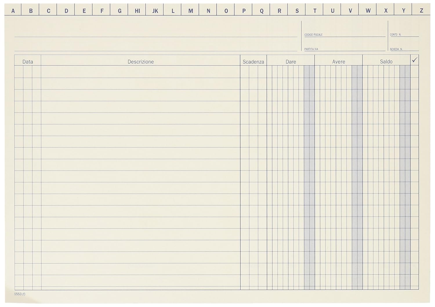 Fogli libro mastro Data Ufficio 155300000 modulo e libro contabile ...