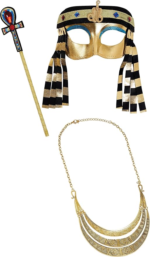 Mega_JumbleSale® Adult Ladies Egyptian Girl Mask, Metal Necklace ...