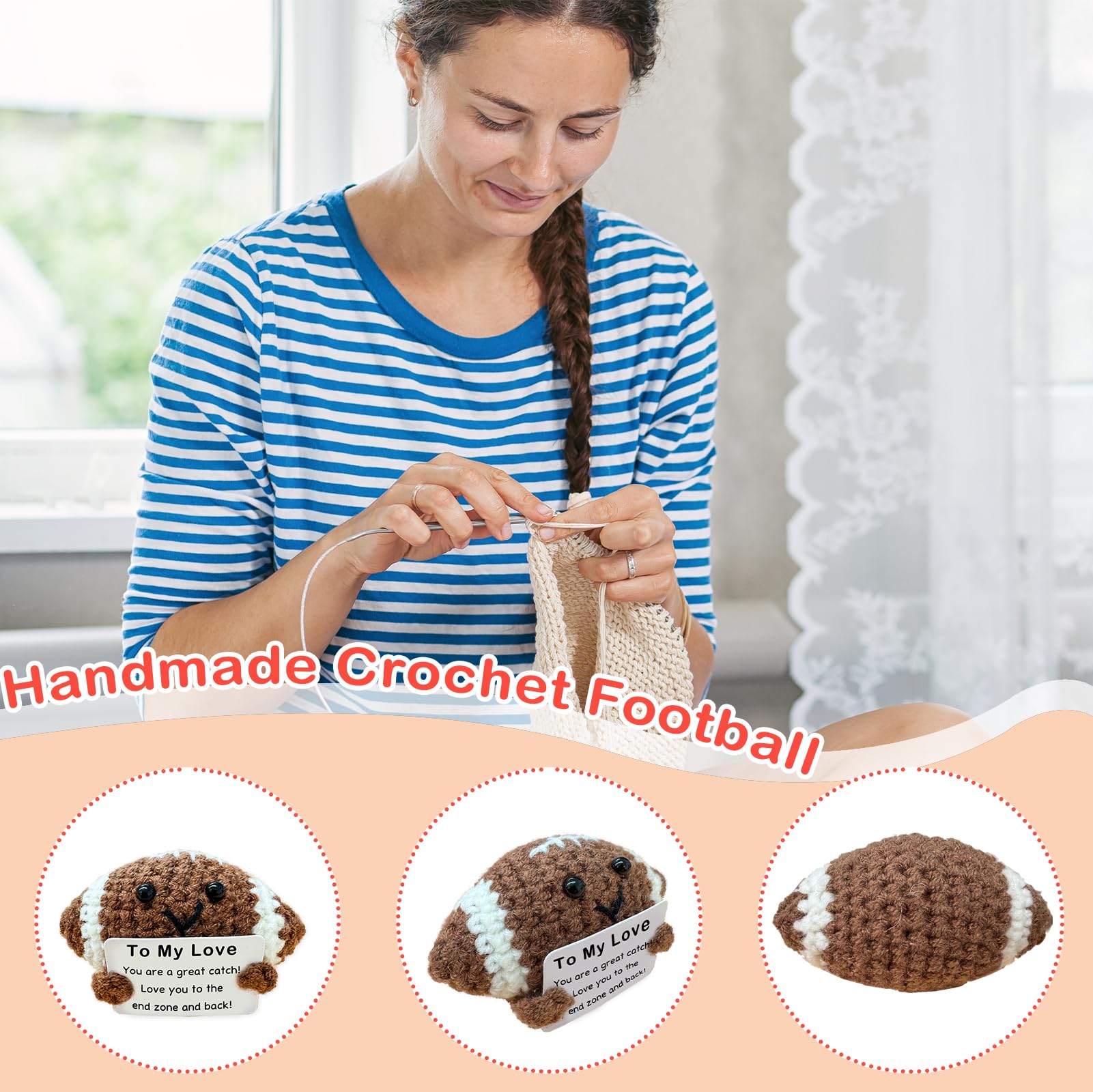 Zelaxeyi Funny Crochet Mini Football Gift for Lovers,Birthday Gifts ...