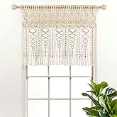 Amazon.com: Lush Decor Boho Macrame Textured Cotton Valance, 50" W x 20 ...