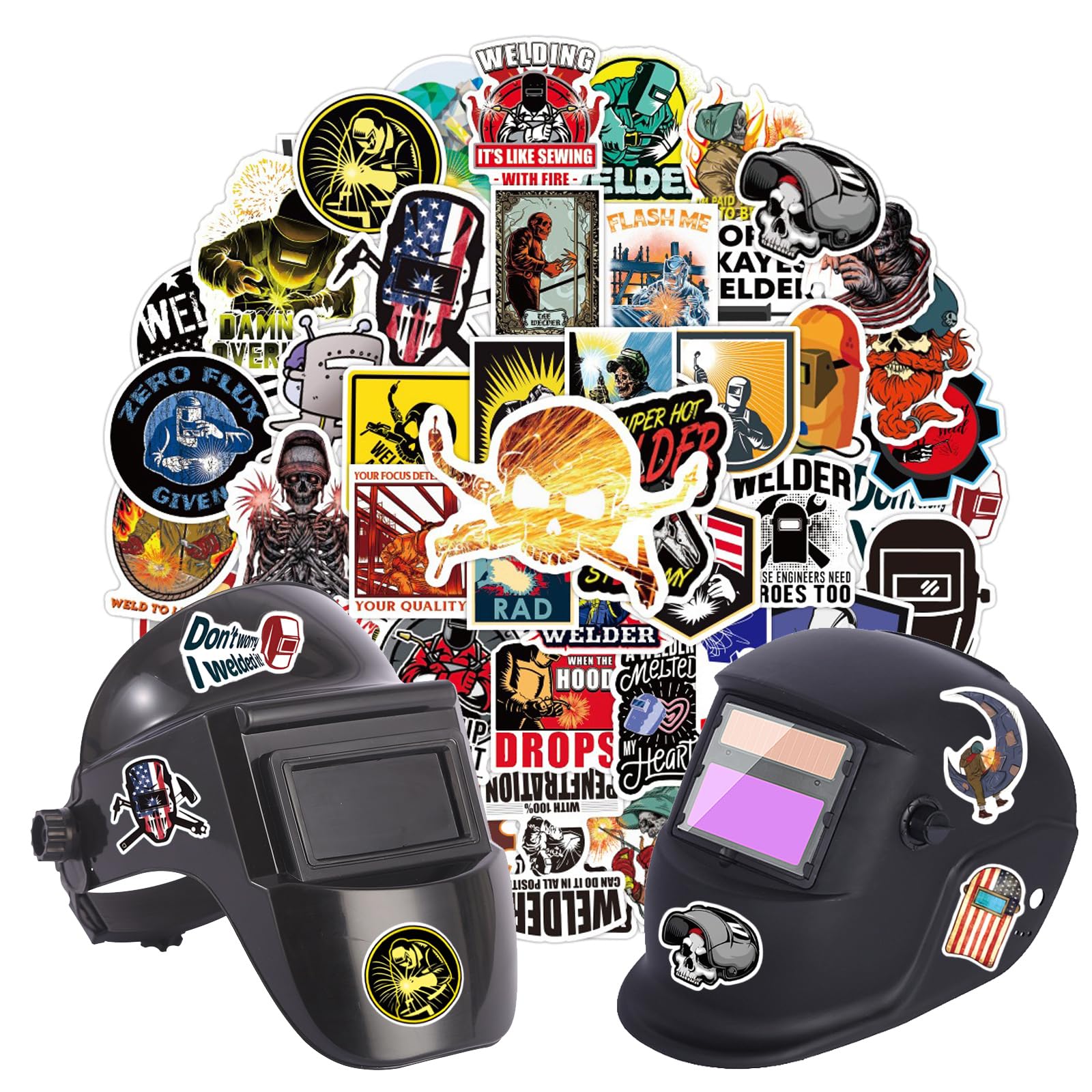 159PCS Welder Hard Hat Men Stickers in Various Styles, Funny Vinyl ...