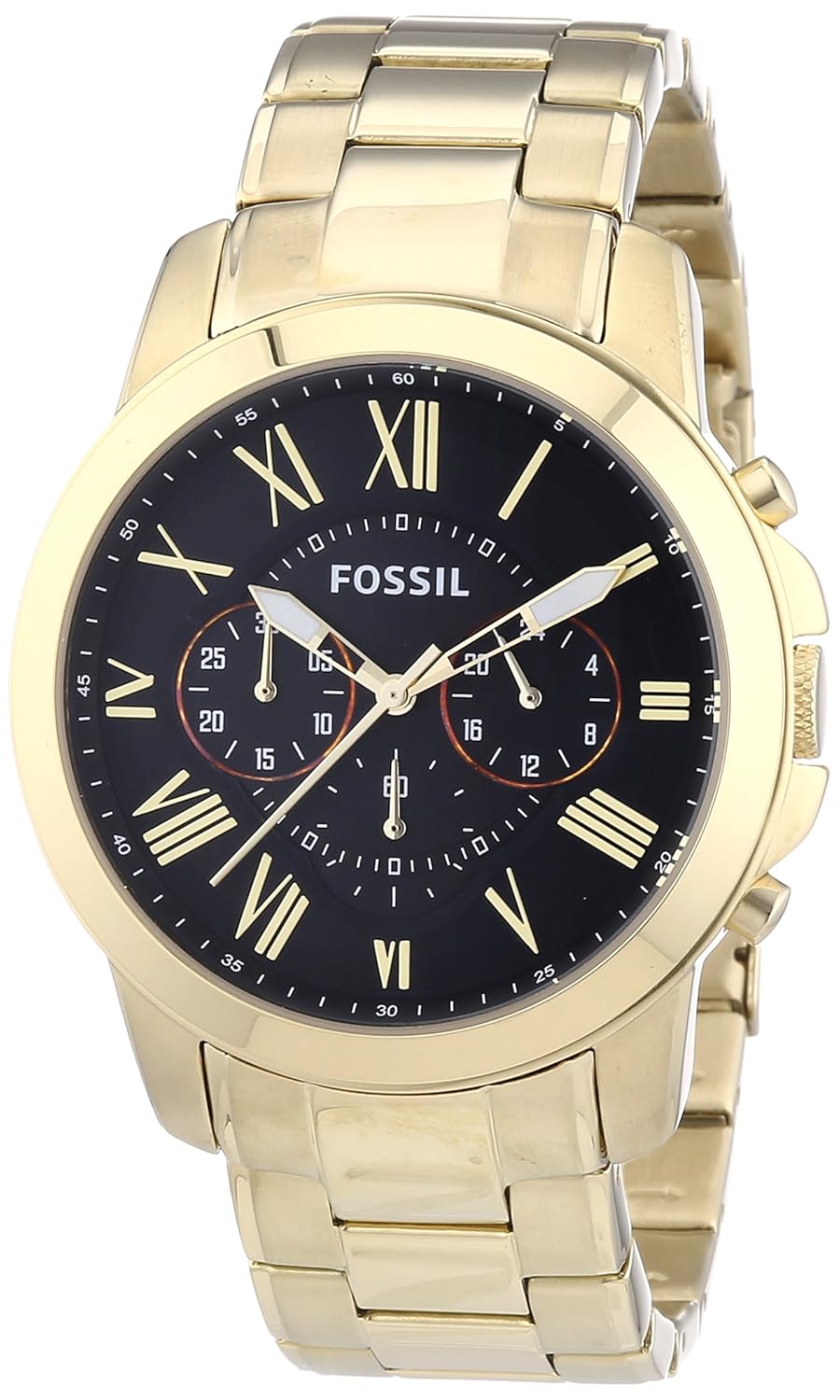 Amazon | Fossil FS4815 Men's Chronograph Gold-Tone Grant Stainless ...