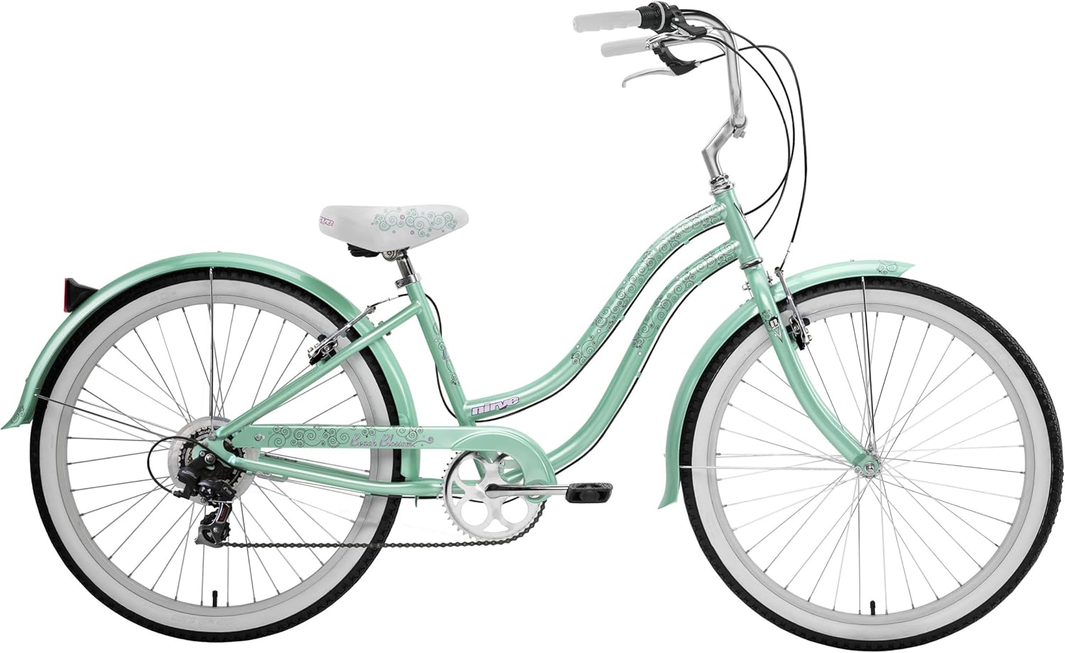 Amazon.com : Nirve Beach Blossom Ladies 7 Speed Bicycle (Green ...