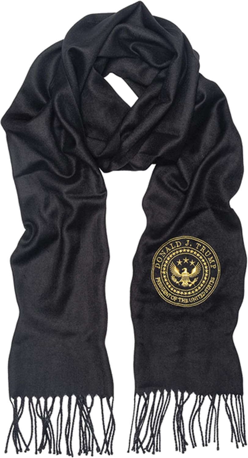 Trump Scarf | Black & Gold Presidential Seal | 100% Cashmere Donald ...