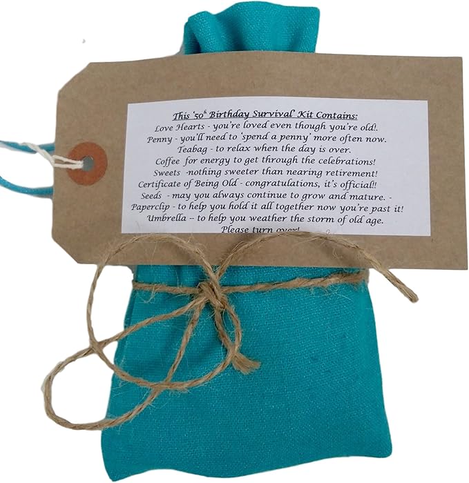 50th Birthday Survival Kit Blue - Perfect Gift Present for 50 Year Old ...