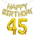 Amazon.com: SHUNTAI 45th Birthday Decorations for Men Women 45 Number ...